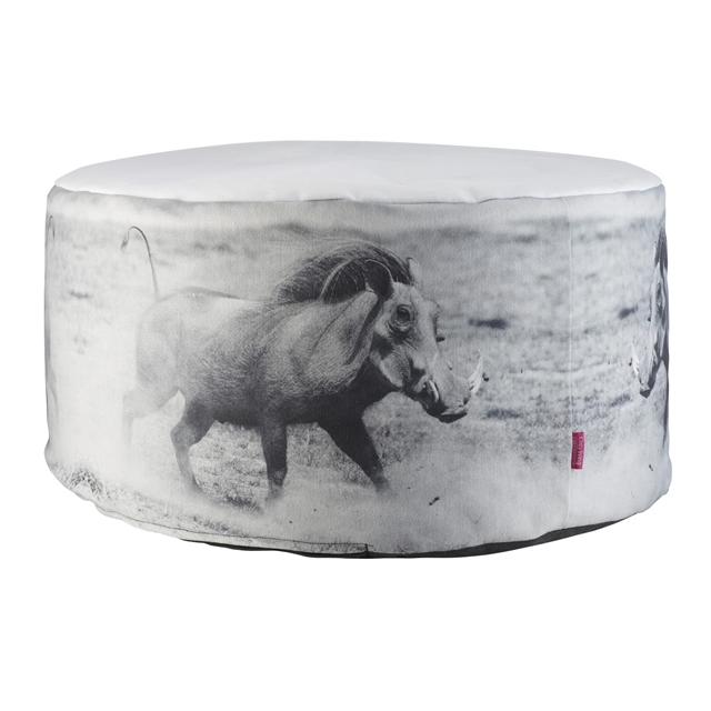 Cozy Living Bumba Poef Wit met Print | AndLight